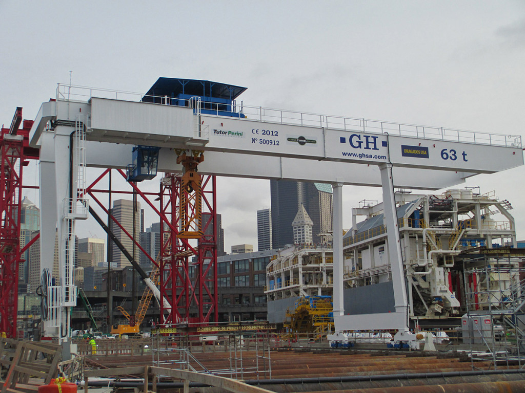 Portico de 63t para los trabajos de la tuneladora Bertha | GH Cranes